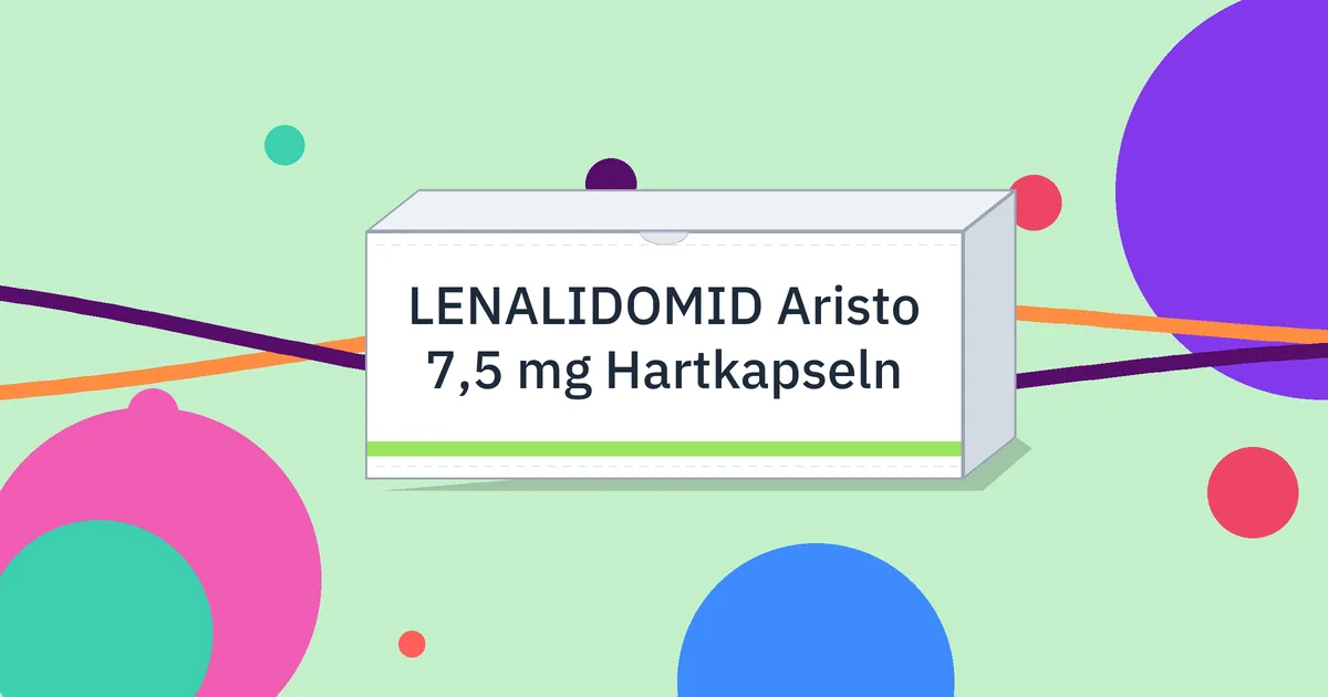 Symbolbild: Packung mit der Aufschrift LENALIDOMID Aristo 7,5 mg Hartkapseln (PZN 18260440) – Verfügbarkeit und Bezug in Apotheken in Frankfurt am Main