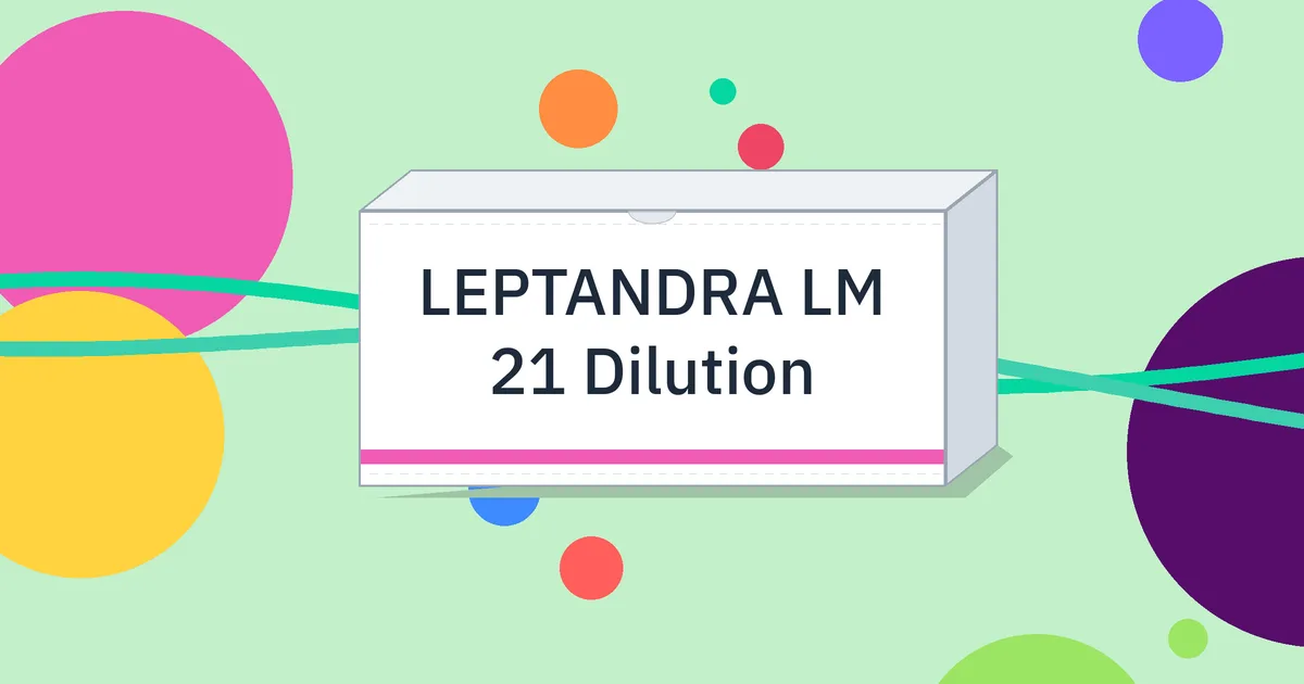 Symbolbild: Packung mit der Aufschrift LEPTANDRA LM 21 Dilution (PZN 13526927) – Verfügbarkeit und Bezug in Apotheken in Frankfurt am Main