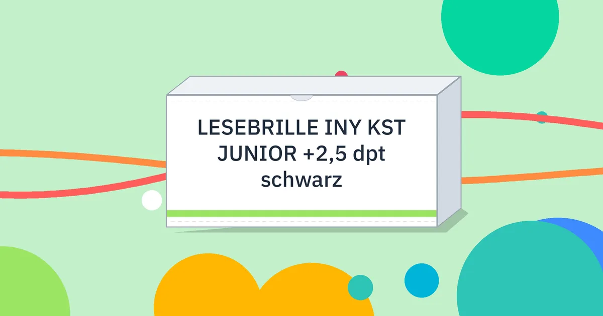 Symbolbild: Packung mit der Aufschrift LESEBRILLE INY KST JUNIOR +2,5 dpt schwarz (PZN 19928489) – Verfügbarkeit und Bezug in Apotheken in Frankfurt am Main