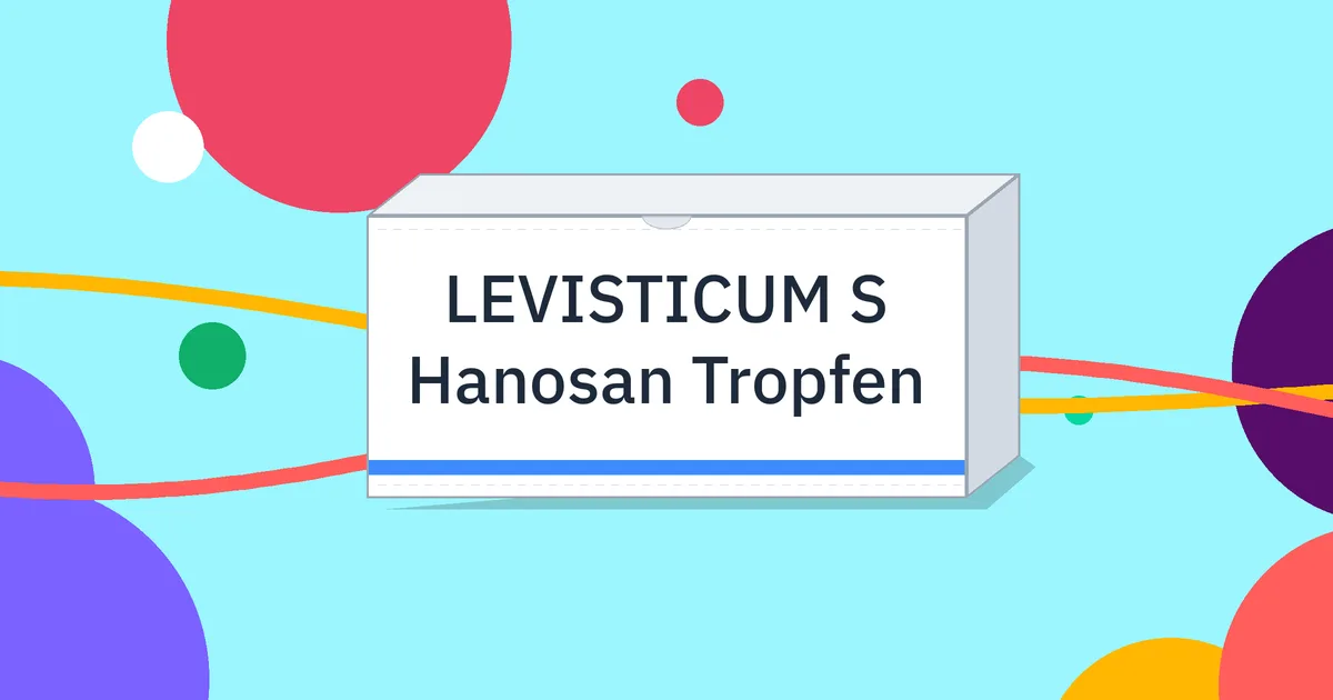 Symbolbild: Packung mit der Aufschrift LEVISTICUM S Hanosan Tropfen (PZN 01797696) – Verfügbarkeit und Bezug in Apotheken in Frankfurt am Main