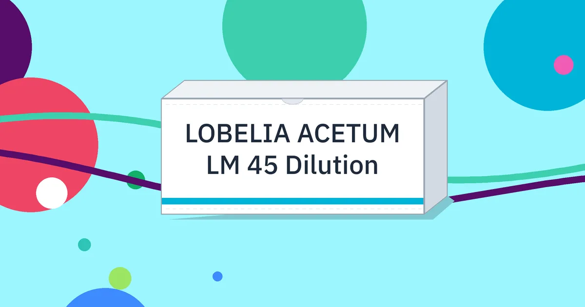 Symbolbild: Packung mit der Aufschrift LOBELIA ACETUM LM 45 Dilution (PZN 13532690) – Verfügbarkeit und Bezug in Apotheken in Frankfurt am Main