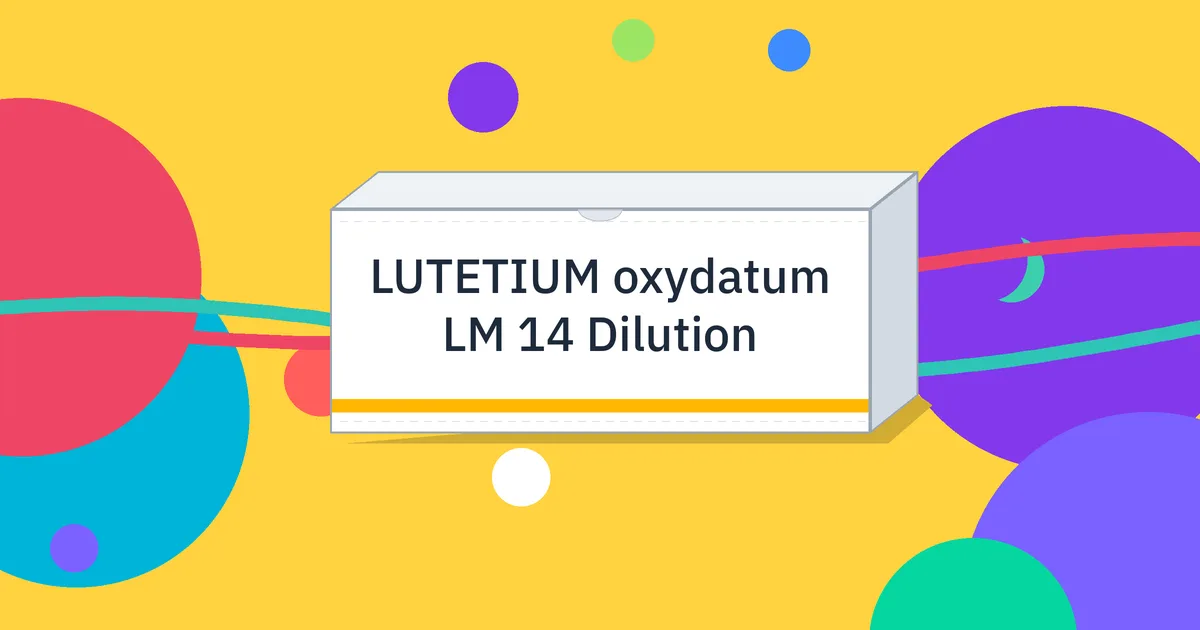 Symbolbild: Packung mit der Aufschrift LUTETIUM oxydatum LM 14 Dilution (PZN 12934825) – Verfügbarkeit und Bezug in Apotheken in Frankfurt am Main