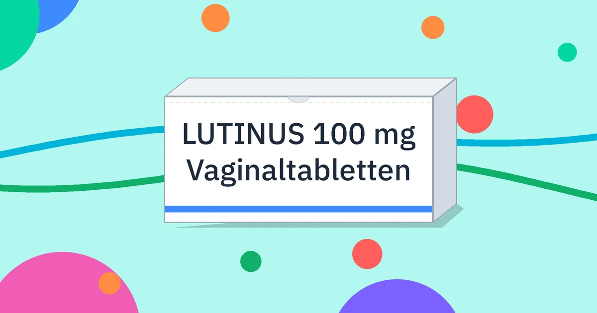 Symbolbild: Packung mit der Aufschrift LUTINUS 100 mg Vaginaltabletten (PZN 12589848) – Verfügbarkeit und Bezug in Apotheken in Frankfurt am Main