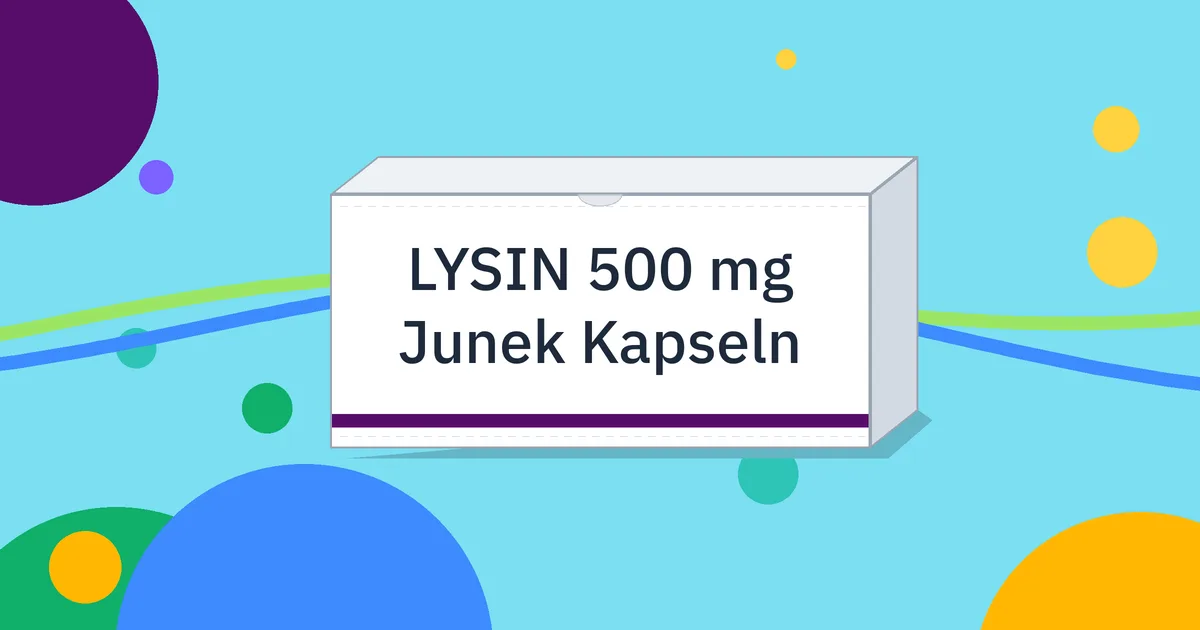 Symbolbild: Packung mit der Aufschrift LYSIN 500 mg Junek Kapseln (PZN 00134717) – Verfügbarkeit und Bezug in Apotheken in Frankfurt am Main