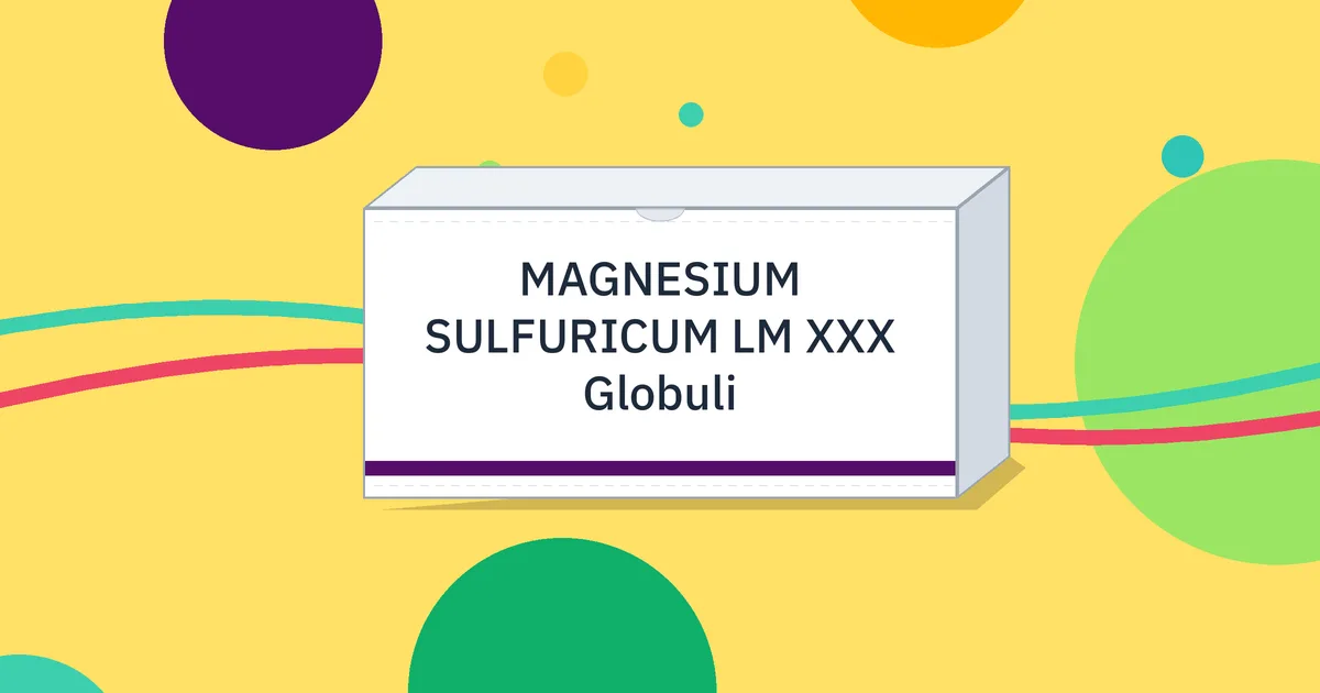 Symbolbild: Packung mit der Aufschrift MAGNESIUM SULFURICUM LM XXX Globuli (PZN 02678373) – Verfügbarkeit und Bezug in Apotheken in Frankfurt am Main
