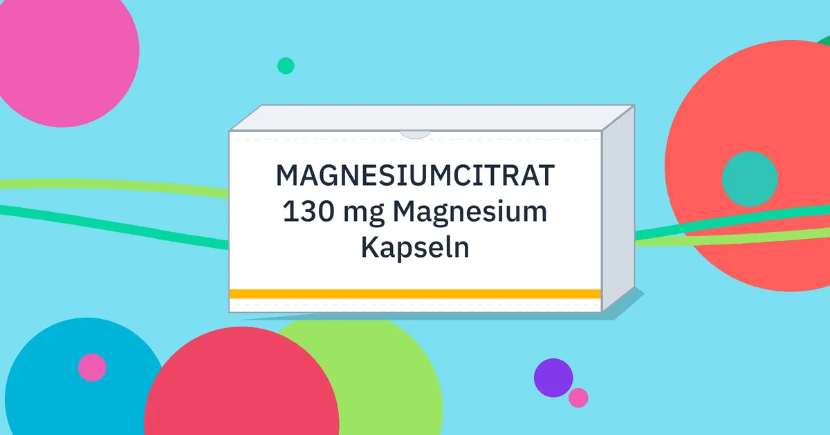 Symbolbild: Packung mit der Aufschrift MAGNESIUMCITRAT 130 mg Magnesium Kapseln (PZN 13909893) – Verfügbarkeit und Bezug in Apotheken in Frankfurt am Main