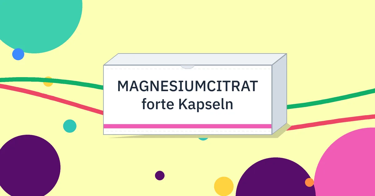 Symbolbild: Packung mit der Aufschrift MAGNESIUMCITRAT forte Kapseln (PZN 12512053) – Verfügbarkeit und Bezug in Apotheken in Frankfurt am Main