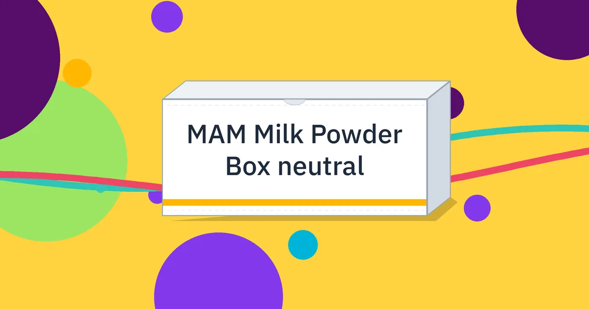 Symbolbild: Packung mit der Aufschrift MAM Milk Powder Box neutral (PZN 12670668) – Verfügbarkeit und Bezug in Apotheken in Frankfurt am Main
