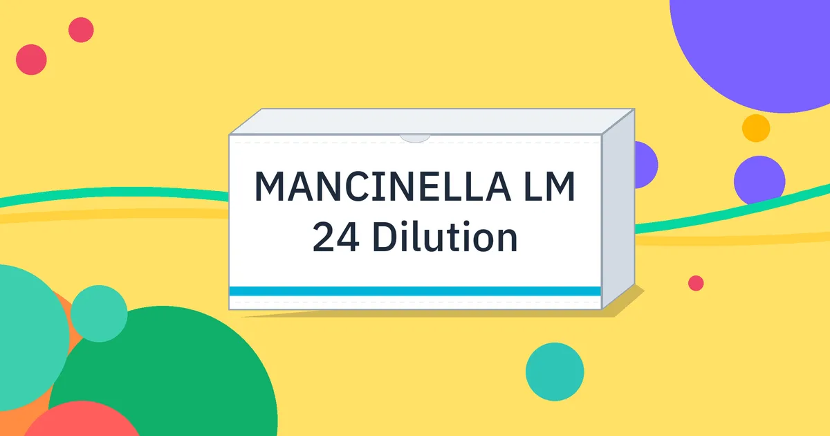 Symbolbild: Packung mit der Aufschrift MANCINELLA LM 24 Dilution (PZN 13540962) – Verfügbarkeit und Bezug in Apotheken in Frankfurt am Main