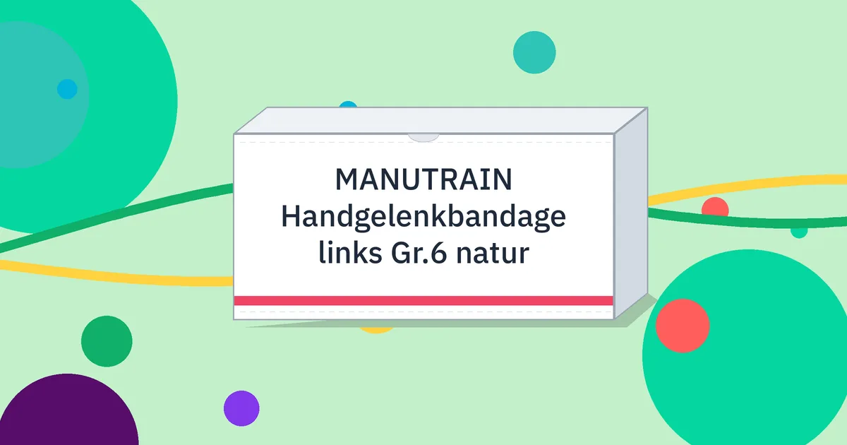 Symbolbild: Packung mit der Aufschrift MANUTRAIN Handgelenkbandage links Gr.6 natur (PZN 01285737) – Verfügbarkeit und Bezug in Apotheken in Frankfurt am Main