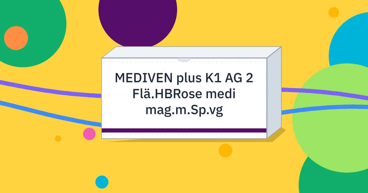 Symbolbild: Packung mit der Aufschrift MEDIVEN plus K1 AG 2 Flä.HBRose medi mag.m.Sp.vg (PZN 15912184) – Verfügbarkeit und Bezug in Apotheken in Frankfurt am Main