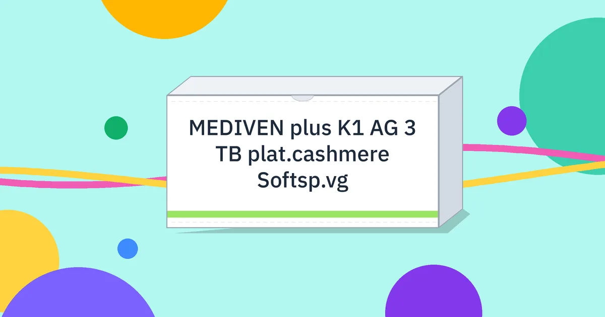 Symbolbild: Packung mit der Aufschrift MEDIVEN plus K1 AG 3 TB plat.cashmere Softsp.vg (PZN 15059950) – Verfügbarkeit und Bezug in Apotheken in Frankfurt am Main