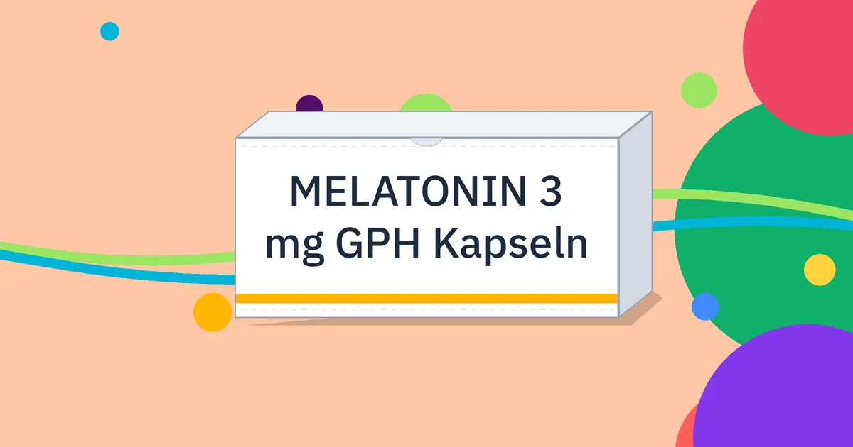 Symbolbild: Packung mit der Aufschrift MELATONIN 3 mg GPH Kapseln (PZN 08450234) – Verfügbarkeit und Bezug in Apotheken in Frankfurt am Main