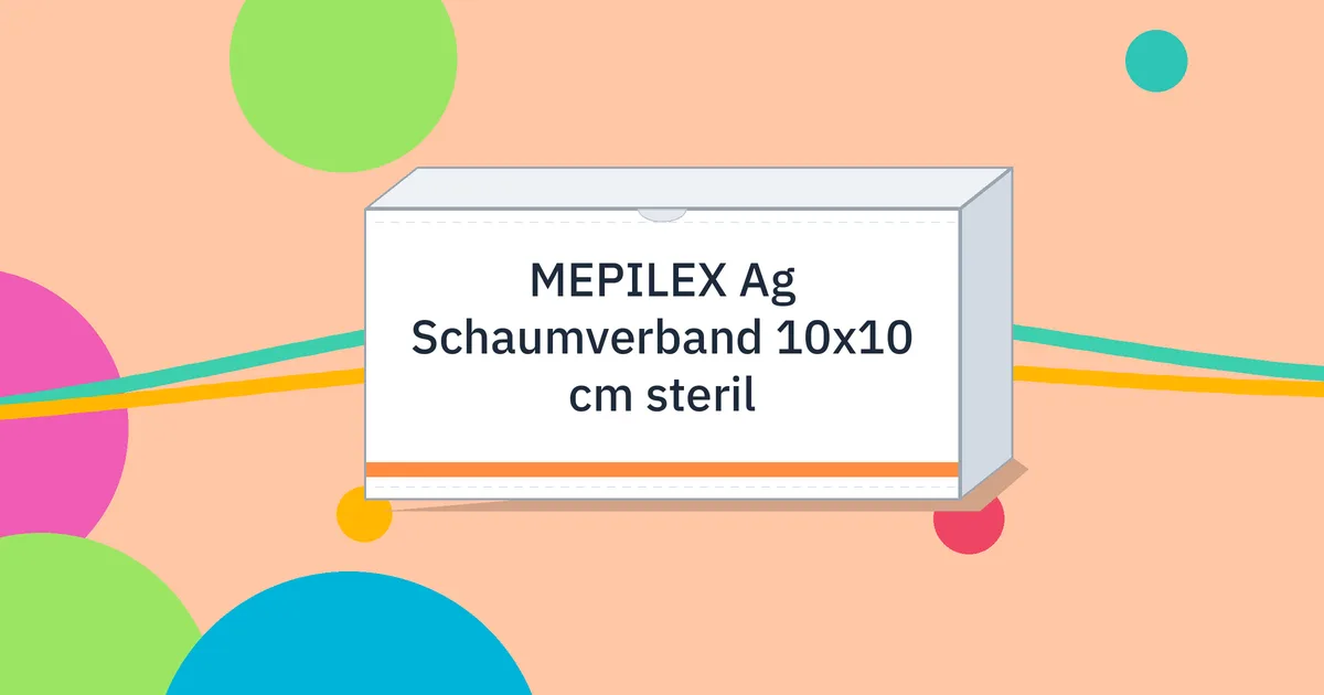 Symbolbild: Packung mit der Aufschrift MEPILEX Ag Schaumverband 10x10 cm steril (PZN 10343787) – Verfügbarkeit und Bezug in Apotheken in Frankfurt am Main