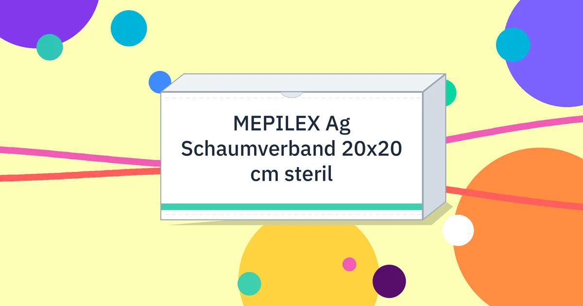 Symbolbild: Packung mit der Aufschrift MEPILEX Ag Schaumverband 20x20 cm steril (PZN 18361342) – Verfügbarkeit und Bezug in Apotheken in Frankfurt am Main