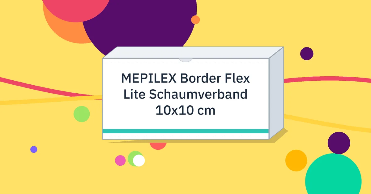Symbolbild: Packung mit der Aufschrift MEPILEX Border Flex Lite Schaumverband 10x10 cm (PZN 17755547) – Verfügbarkeit und Bezug in Apotheken in Frankfurt am Main