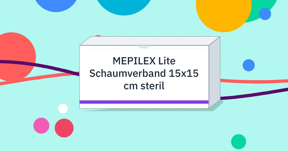 Symbolbild: Packung mit der Aufschrift MEPILEX Lite Schaumverband 15x15 cm steril (PZN 02884440) – Verfügbarkeit und Bezug in Apotheken in Frankfurt am Main