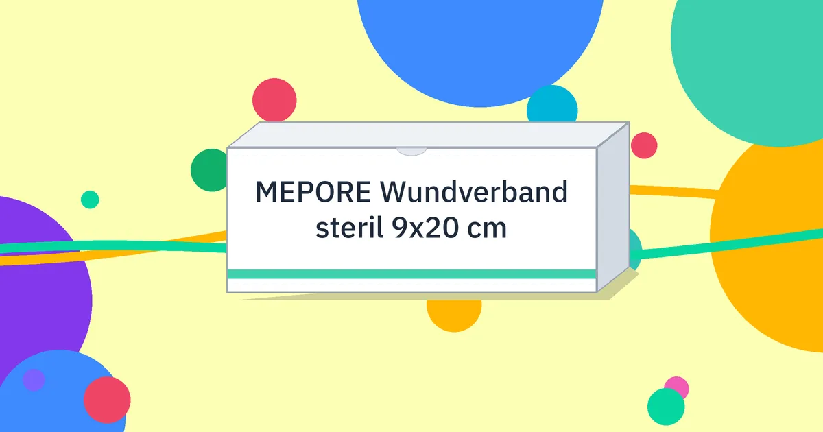 Symbolbild: Packung mit der Aufschrift MEPORE Wundverband steril 9x20 cm (PZN 11148361) – Verfügbarkeit und Bezug in Apotheken in Frankfurt am Main