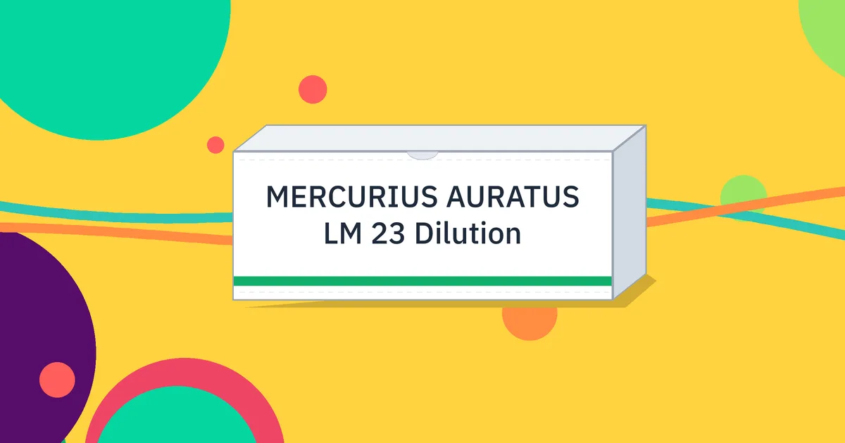 Symbolbild: Packung mit der Aufschrift MERCURIUS AURATUS LM 23 Dilution (PZN 12948359) – Verfügbarkeit und Bezug in Apotheken in Frankfurt am Main
