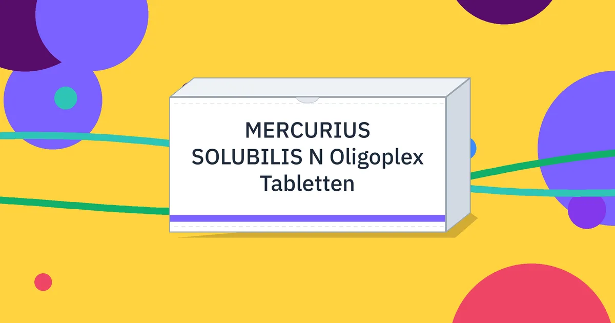Symbolbild: Packung mit der Aufschrift MERCURIUS SOLUBILIS N Oligoplex Tabletten (PZN 04335795) – Verfügbarkeit und Bezug in Apotheken in Frankfurt am Main