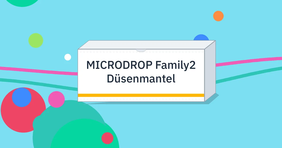 Symbolbild: Packung mit der Aufschrift MICRODROP Family2 Düsenmantel (PZN 09937441) – Verfügbarkeit und Bezug in Apotheken in Frankfurt am Main