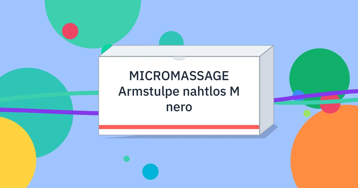 Symbolbild: Packung mit der Aufschrift MICROMASSAGE Armstulpe nahtlos M nero (PZN 16192964) – Verfügbarkeit und Bezug in Apotheken in Frankfurt am Main