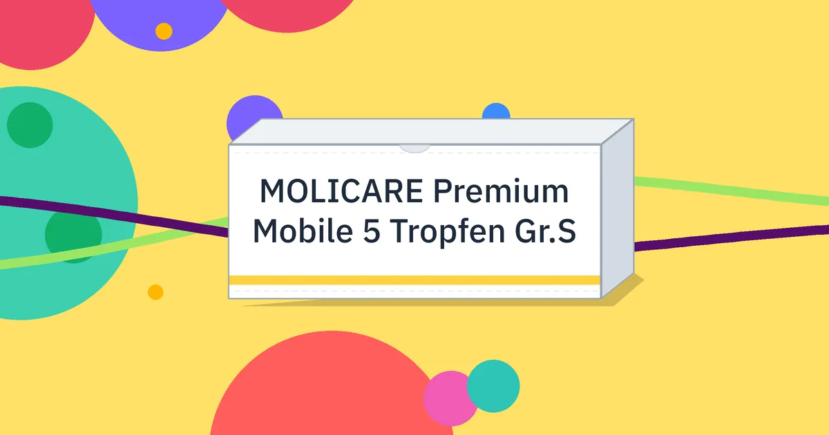 Symbolbild: Packung mit der Aufschrift MOLICARE Premium Mobile 5 Tropfen Gr.S (PZN 14442799) – Verfügbarkeit und Bezug in Apotheken in Frankfurt am Main