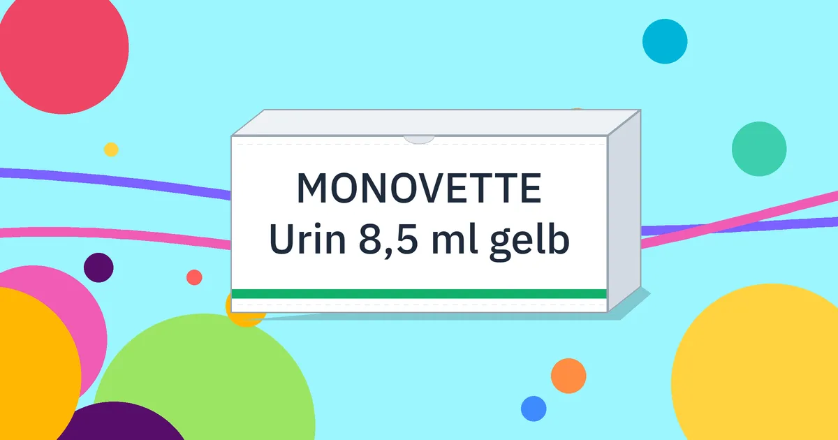 Symbolbild: Packung mit der Aufschrift MONOVETTE Urin 8,5 ml gelb (PZN 09691098) – Verfügbarkeit und Bezug in Apotheken in Frankfurt am Main