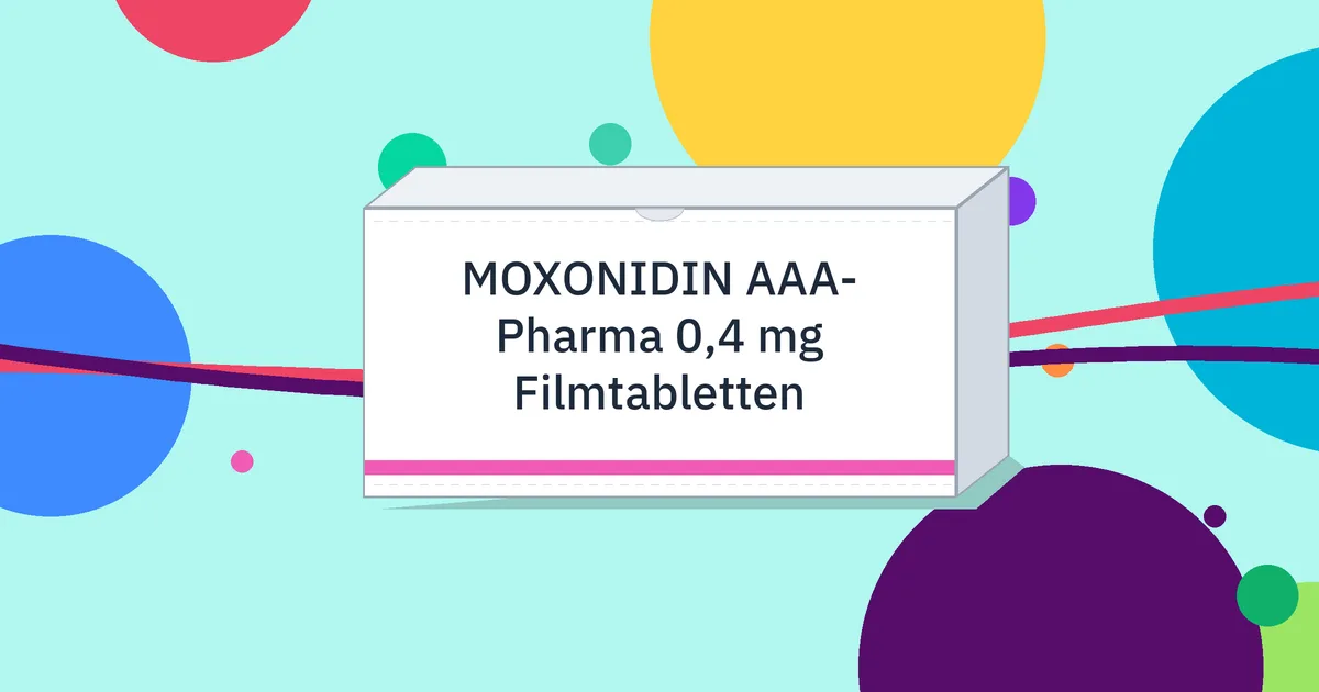 Symbolbild: Packung mit der Aufschrift MOXONIDIN AAA-Pharma 0,4 mg Filmtabletten (PZN 04411616) – Verfügbarkeit und Bezug in Apotheken in Frankfurt am Main