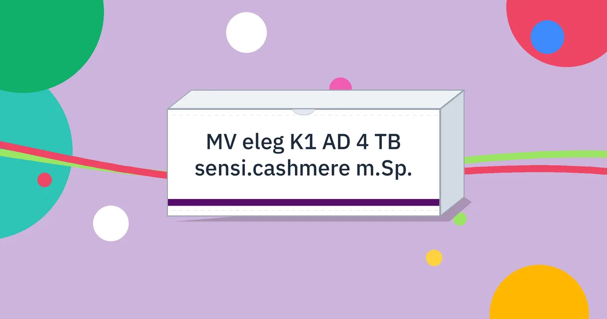 Symbolbild: Packung mit der Aufschrift MV eleg K1 AD 4 TB sensi.cashmere m.Sp. (PZN 14650138) – Verfügbarkeit und Bezug in Apotheken in Frankfurt am Main