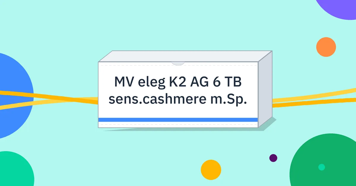 Symbolbild: Packung mit der Aufschrift MV eleg K2 AG 6 TB sens.cashmere m.Sp. (PZN 14678591) – Verfügbarkeit und Bezug in Apotheken in Frankfurt am Main