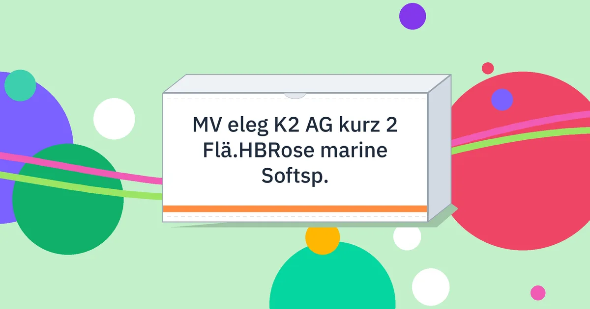 Symbolbild: Packung mit der Aufschrift MV eleg K2 AG kurz 2 Flä.HBRose marine Softsp. (PZN 15705019) – Verfügbarkeit und Bezug in Apotheken in Frankfurt am Main
