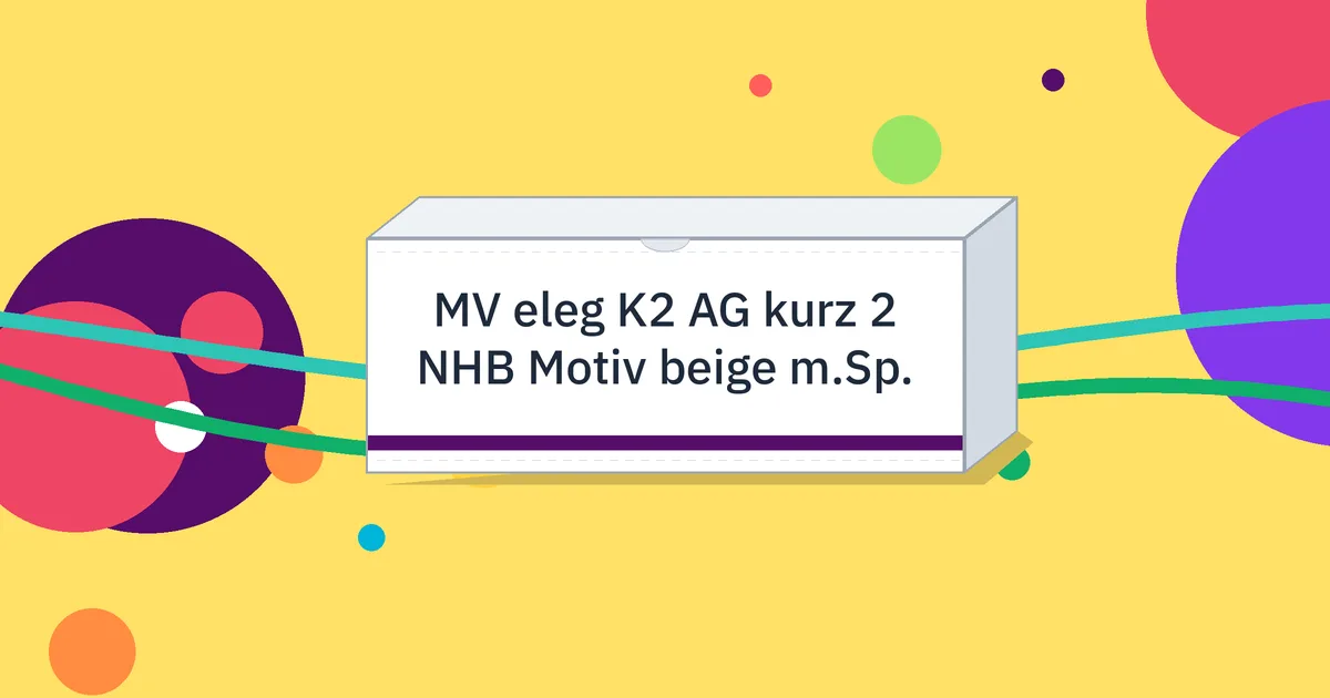 Symbolbild: Packung mit der Aufschrift MV eleg K2 AG kurz 2 NHB Motiv beige m.Sp. (PZN 15708466) – Verfügbarkeit und Bezug in Apotheken in Frankfurt am Main