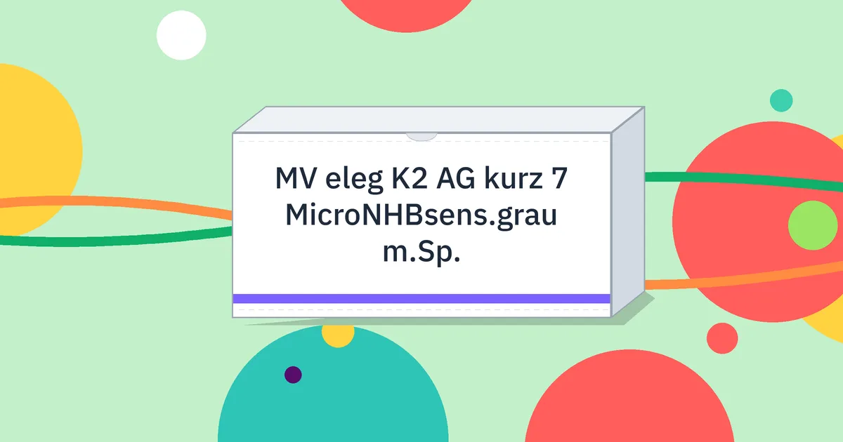 Symbolbild: Packung mit der Aufschrift MV eleg K2 AG kurz 7 MicroNHBsens.grau m.Sp. (PZN 18926844) – Verfügbarkeit und Bezug in Apotheken in Frankfurt am Main
