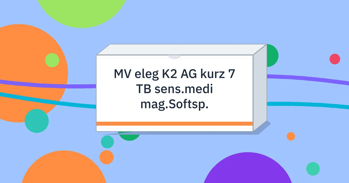Symbolbild: Packung mit der Aufschrift MV eleg K2 AG kurz 7 TB sens.medi mag.Softsp. (PZN 14636606) – Verfügbarkeit und Bezug in Apotheken in Frankfurt am Main