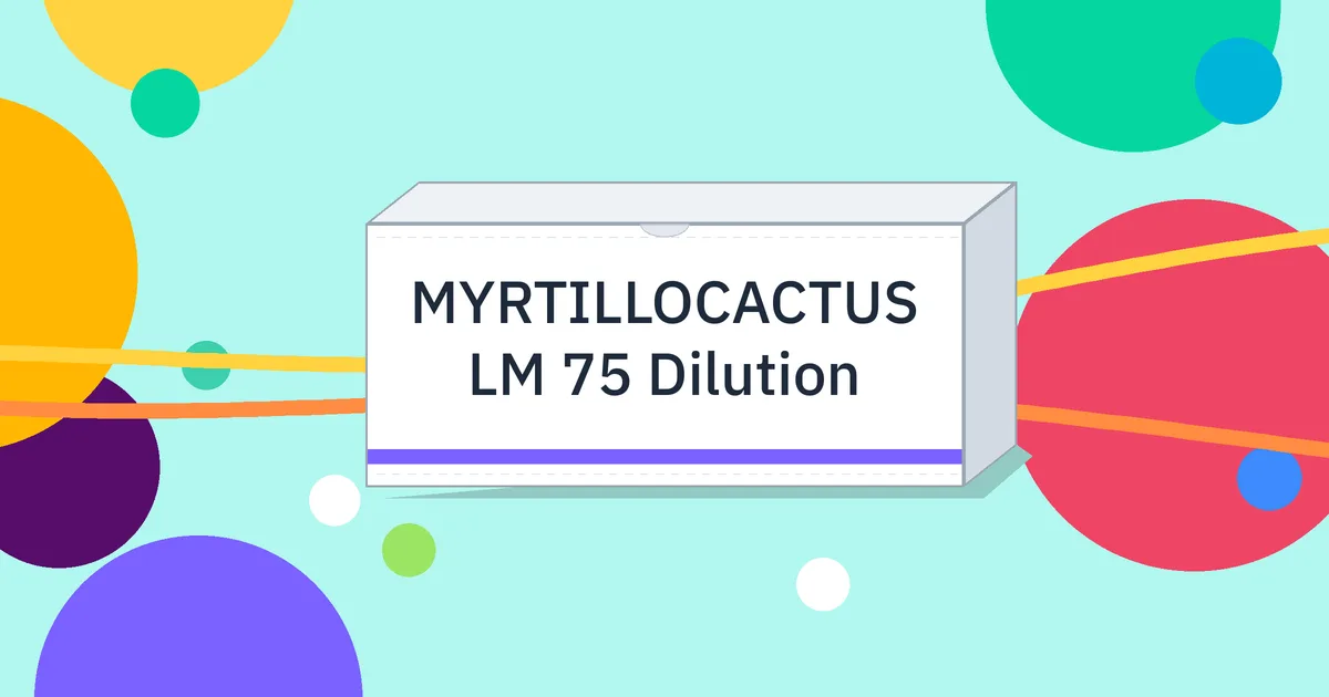 Symbolbild: Packung mit der Aufschrift MYRTILLOCACTUS LM 75 Dilution (PZN 13613299) – Verfügbarkeit und Bezug in Apotheken in Frankfurt am Main