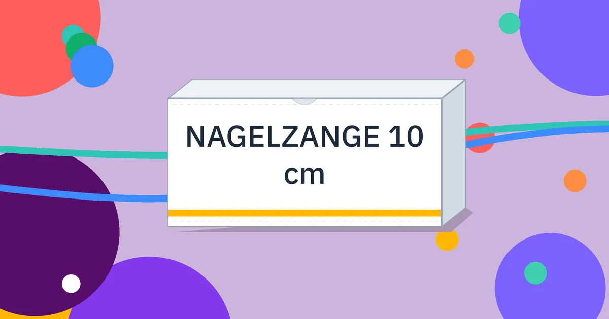 Symbolbild: Packung mit der Aufschrift NAGELZANGE 10 cm (PZN 01504323) – Verfügbarkeit und Bezug in Apotheken in Frankfurt am Main