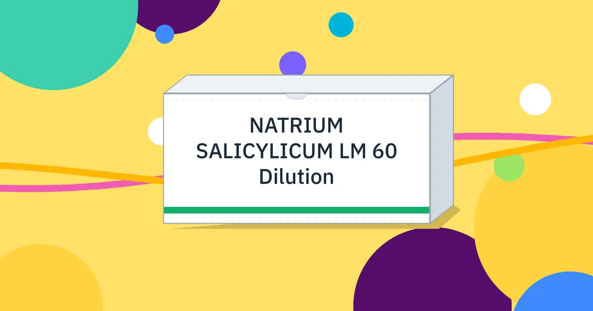 Symbolbild: Packung mit der Aufschrift NATRIUM SALICYLICUM LM 60 Dilution (PZN 12966676) – Verfügbarkeit und Bezug in Apotheken in Frankfurt am Main