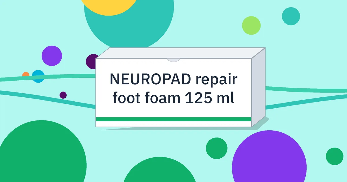 Symbolbild: Packung mit der Aufschrift NEUROPAD repair foot foam 125 ml (PZN 09442001) – Verfügbarkeit und Bezug in Apotheken in Frankfurt am Main
