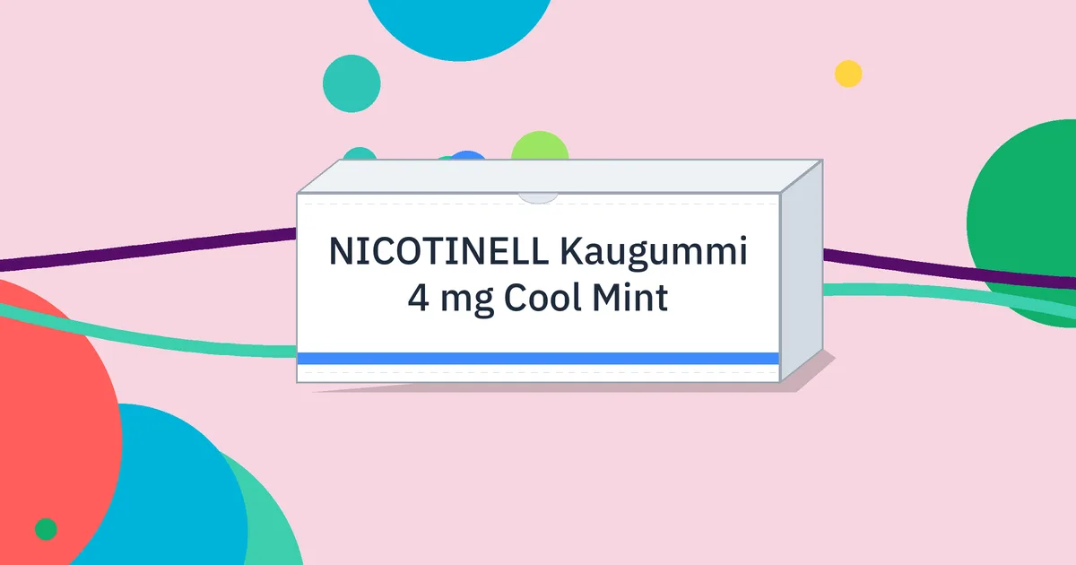 Symbolbild: Packung mit der Aufschrift NICOTINELL Kaugummi 4 mg Cool Mint (PZN 20223995) – Verfügbarkeit und Bezug in Apotheken in Frankfurt am Main