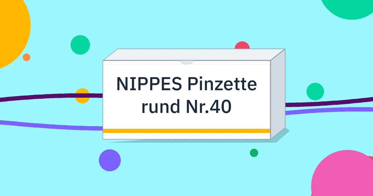 Symbolbild: Packung mit der Aufschrift NIPPES Pinzette rund Nr.40 (PZN 01653359) – Verfügbarkeit und Bezug in Apotheken in Frankfurt am Main