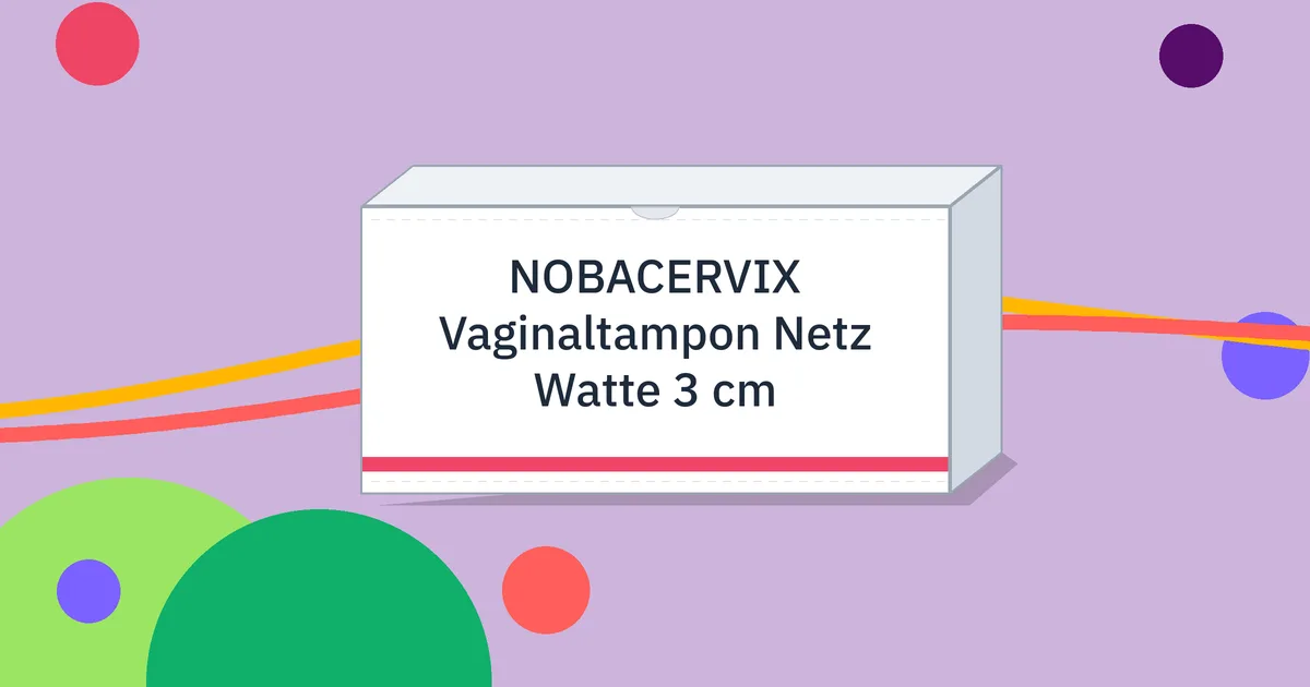 Symbolbild: Packung mit der Aufschrift NOBACERVIX Vaginaltampon Netz Watte 3 cm (PZN 07349964) – Verfügbarkeit und Bezug in Apotheken in Frankfurt am Main