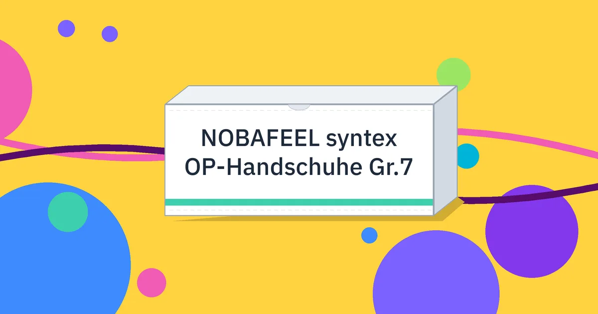 Symbolbild: Packung mit der Aufschrift NOBAFEEL syntex OP-Handschuhe Gr.7 (PZN 09613224) – Verfügbarkeit und Bezug in Apotheken in Frankfurt am Main