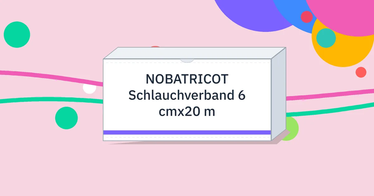 Symbolbild: Packung mit der Aufschrift NOBATRICOT Schlauchverband 6 cmx20 m (PZN 07093915) – Verfügbarkeit und Bezug in Apotheken in Frankfurt am Main
