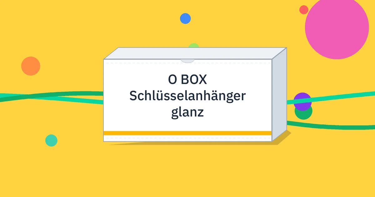 Symbolbild: Packung mit der Aufschrift O BOX Schlüsselanhänger glanz (PZN 01663429) – Verfügbarkeit und Bezug in Apotheken in Frankfurt am Main