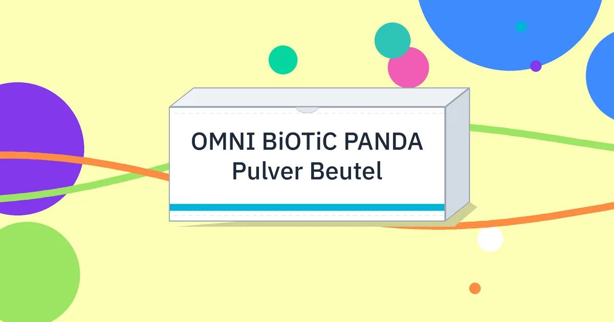 Symbolbild: Packung mit der Aufschrift OMNI BiOTiC PANDA Pulver Beutel (PZN 09927371) – Verfügbarkeit und Bezug in Apotheken in Frankfurt am Main