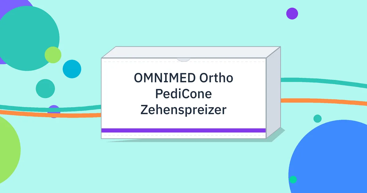 Symbolbild: Packung mit der Aufschrift OMNIMED Ortho PediCone Zehenspreizer (PZN 16356555) – Verfügbarkeit und Bezug in Apotheken in Frankfurt am Main