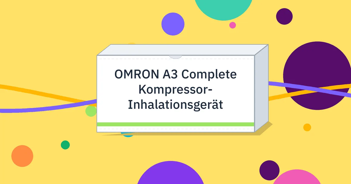 Symbolbild: Packung mit der Aufschrift OMRON A3 Complete Kompressor-Inhalationsgerät (PZN 10789046) – Verfügbarkeit und Bezug in Apotheken in Frankfurt am Main