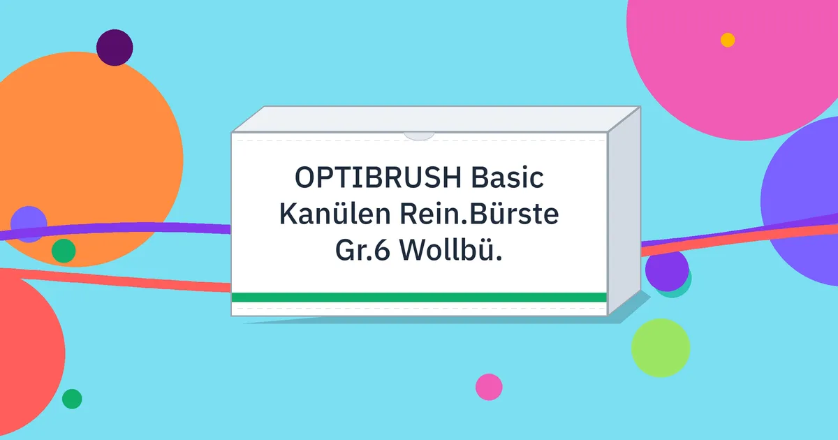 Symbolbild: Packung mit der Aufschrift OPTIBRUSH Basic Kanülen Rein.Bürste Gr.6 Wollbü. (PZN 11580006) – Verfügbarkeit und Bezug in Apotheken in Frankfurt am Main