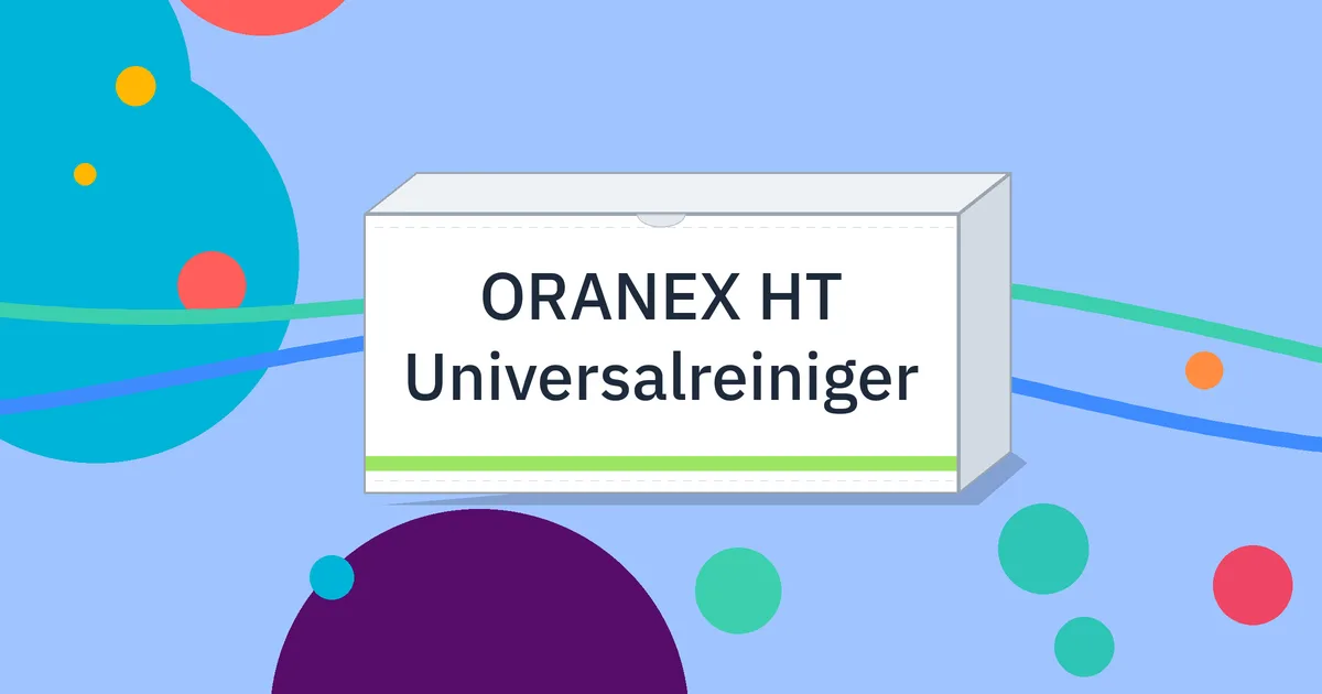 Symbolbild: Packung mit der Aufschrift ORANEX HT Universalreiniger (PZN 01393964) – Verfügbarkeit und Bezug in Apotheken in Frankfurt am Main